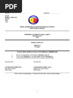 Contoh Muka Depan Soalan Peperiksaan | PDF