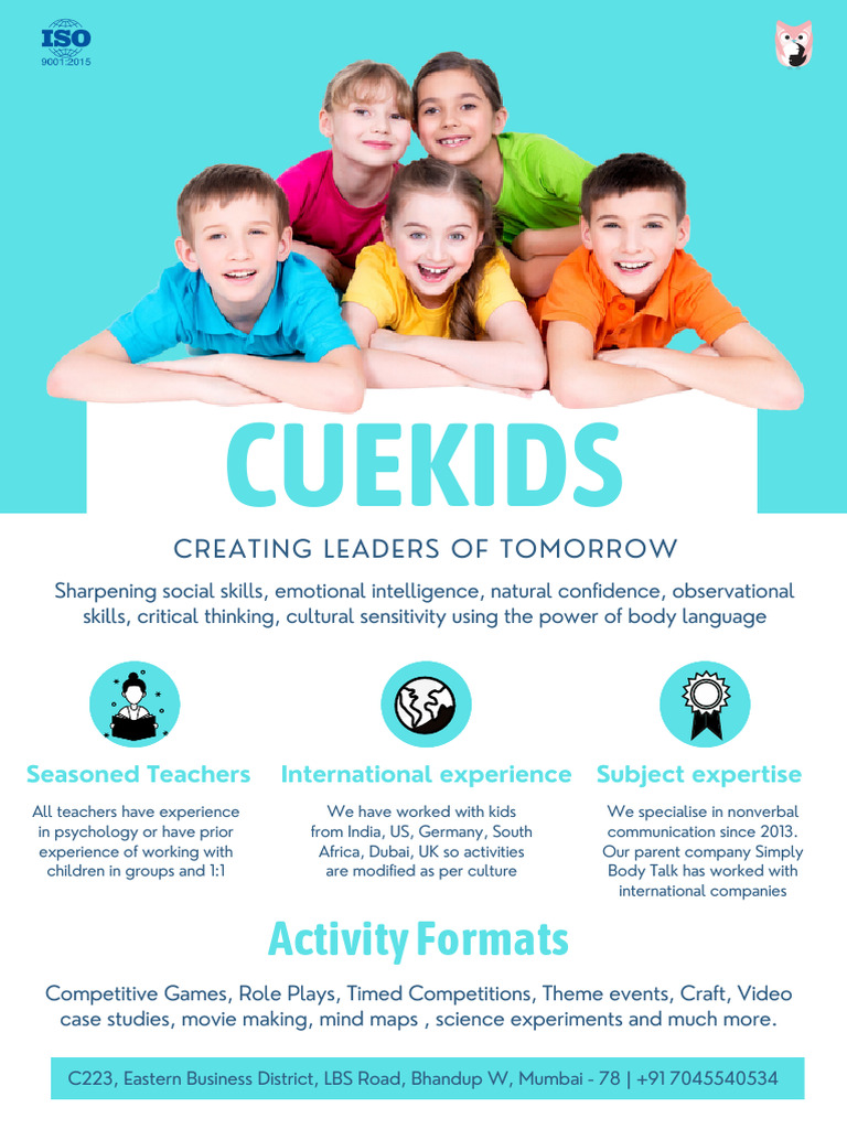 CueKids Skill Building Program For Kids | PDF | Experience | Emotions