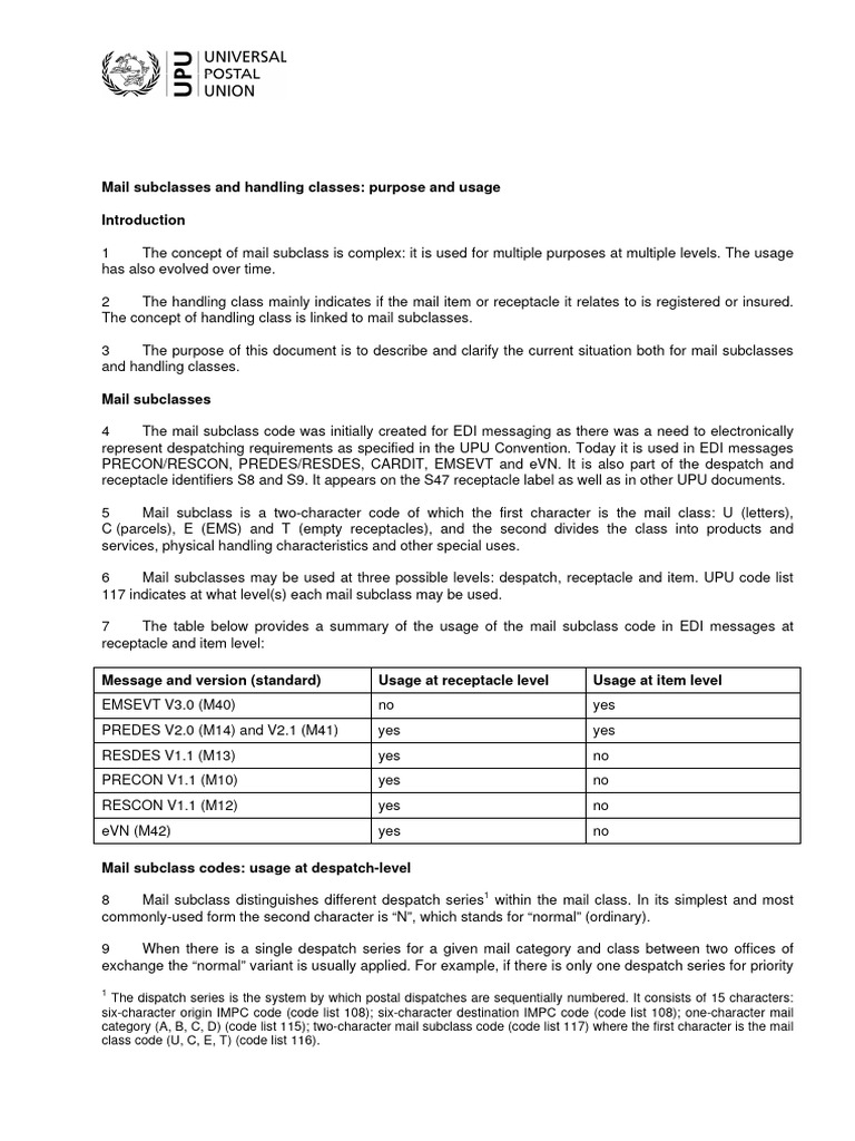 Mail Subclasses And Handling Classes Purpose And Usage An Pdf Mail Inheritance Object