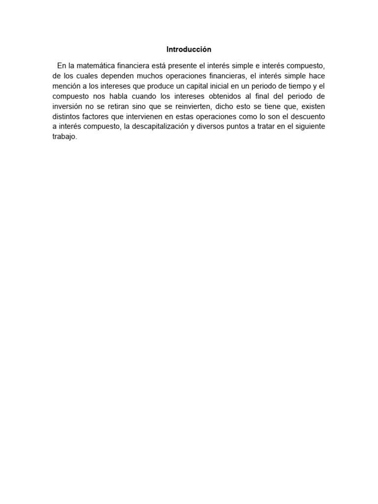 MATEMATICA FINANCIERA TEMA 5 INTERES SIMPLE Y COMPUESTO | Descargar gratis PDF | Interés ...