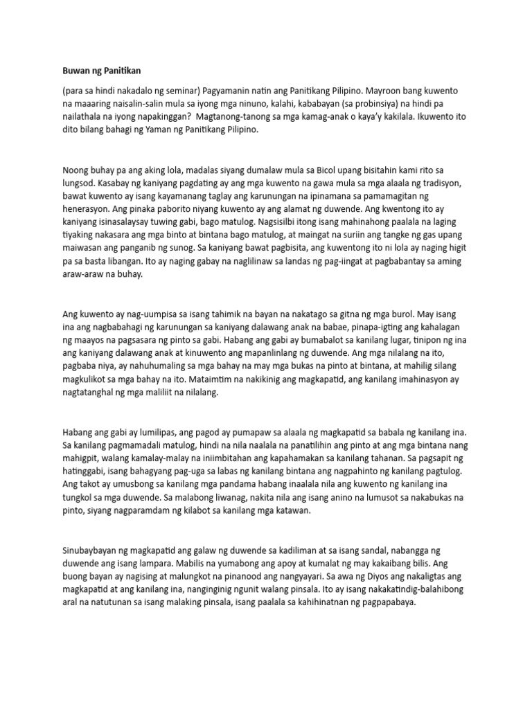 Buwan NG Panitikan - Draft | PDF