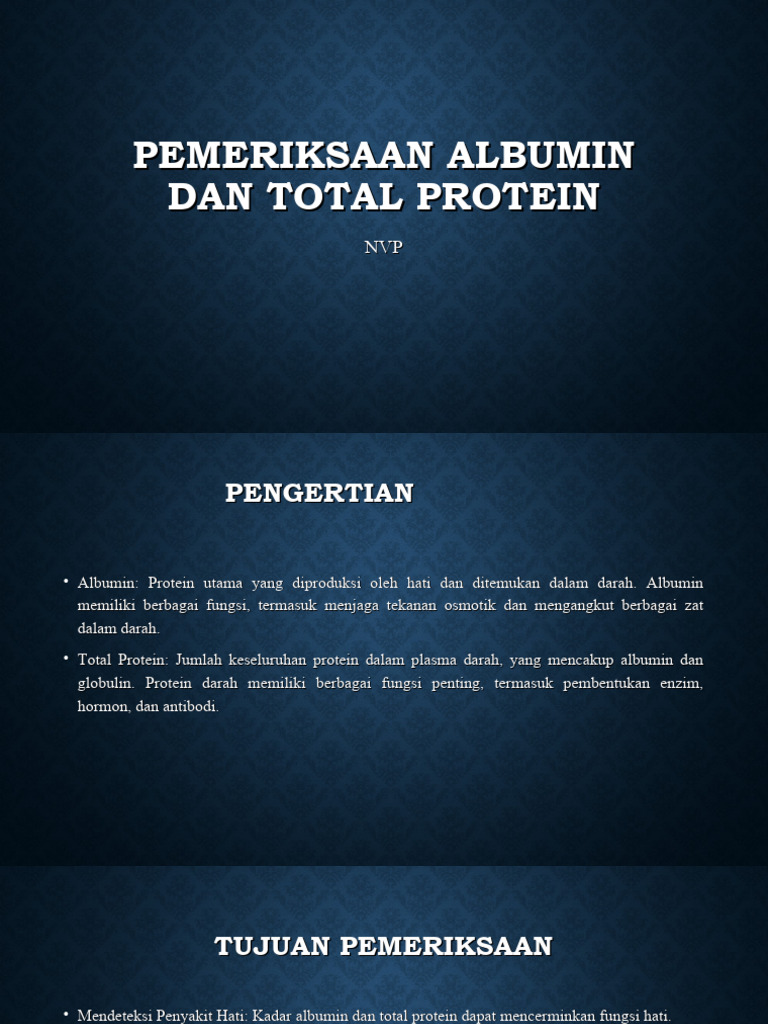 Pemeriksaan Albumin Dan Total Protein | PDF