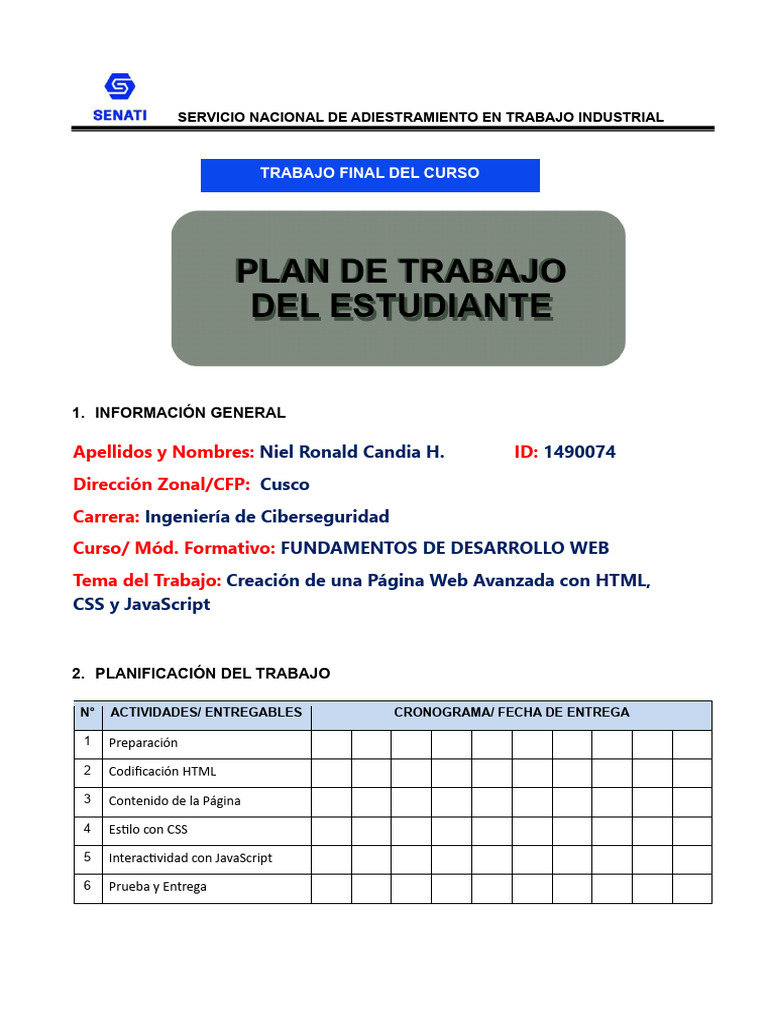 Trabajo Entregable 2 - Niel Ronald | PDF | Script Java | Modelo de objeto de documento