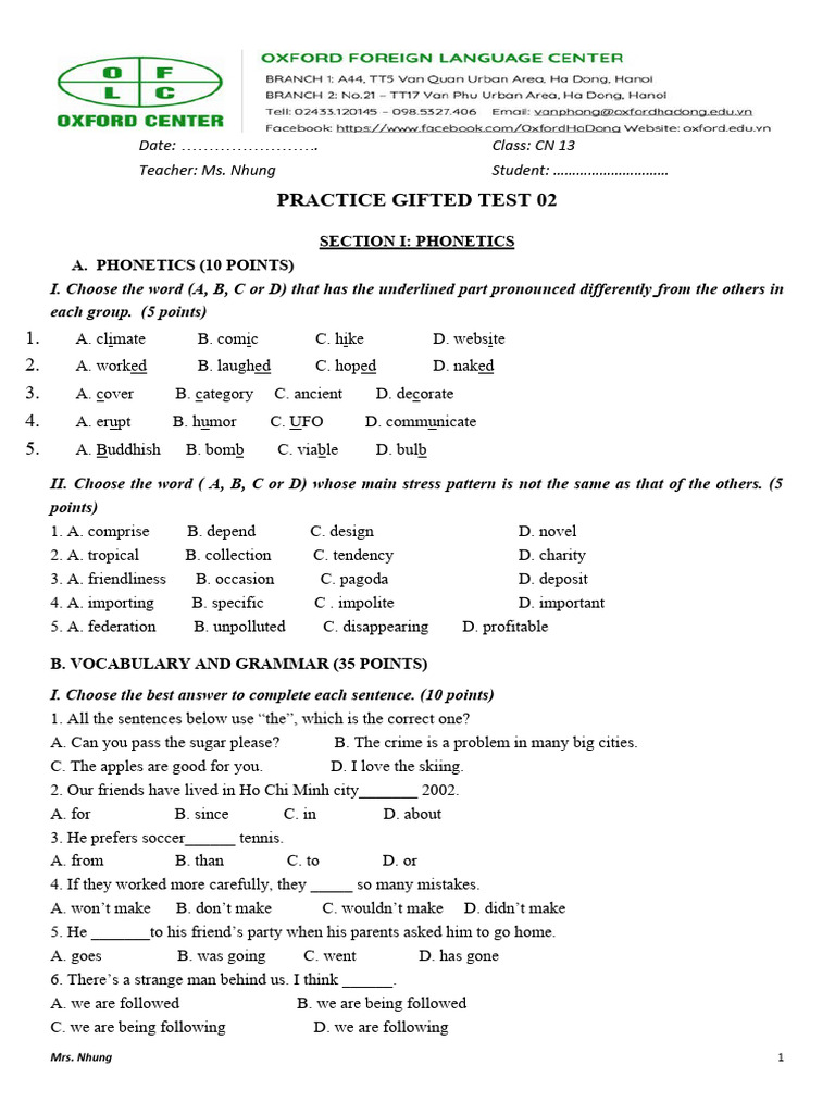 Practice GT 02 | PDF | Benjamin Franklin