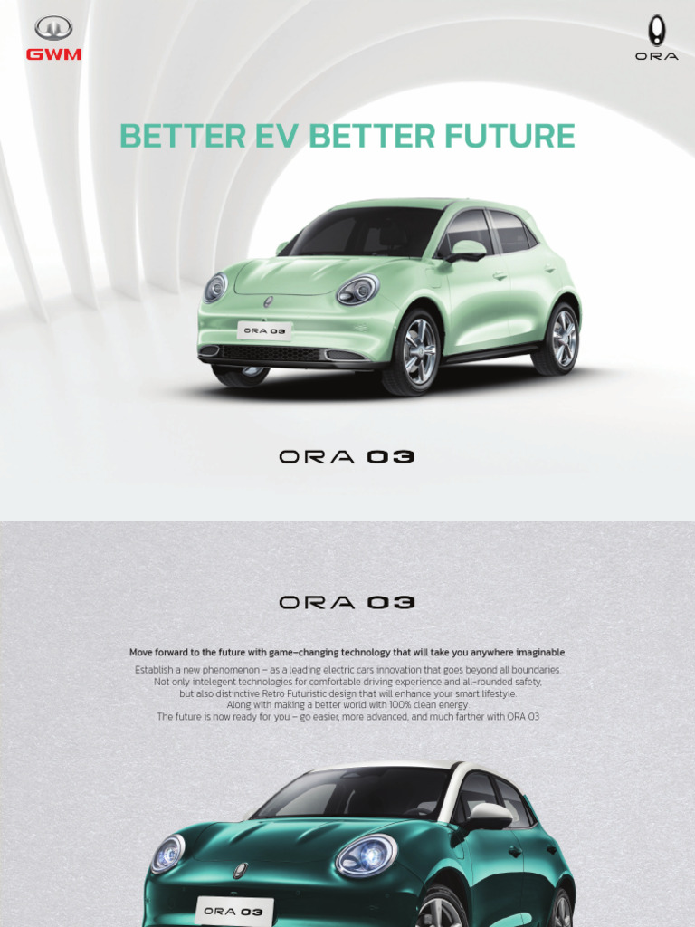 GWM Ora 03 Bev Electric | PDF | Vehicle Technology | Vehicles