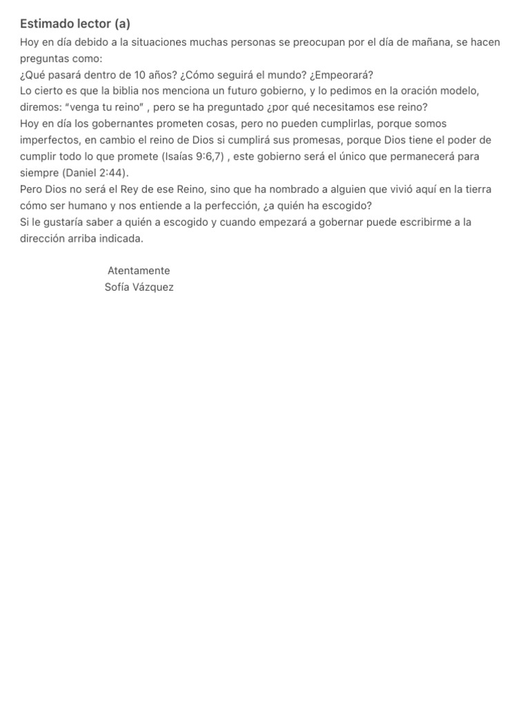 Estimado Lector (A) | PDF