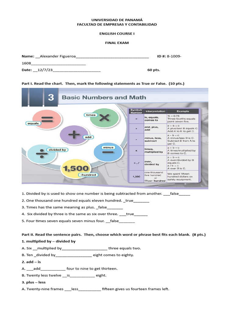 Accounting Final Exam Alexander Figueroa | PDF | Mathematics