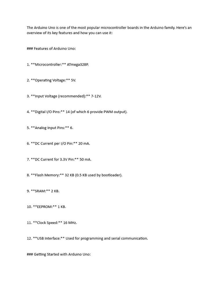 The Arduino Uno Is One of The Most Popular Microcontroller Boards in The Arduino Family | PDF ...