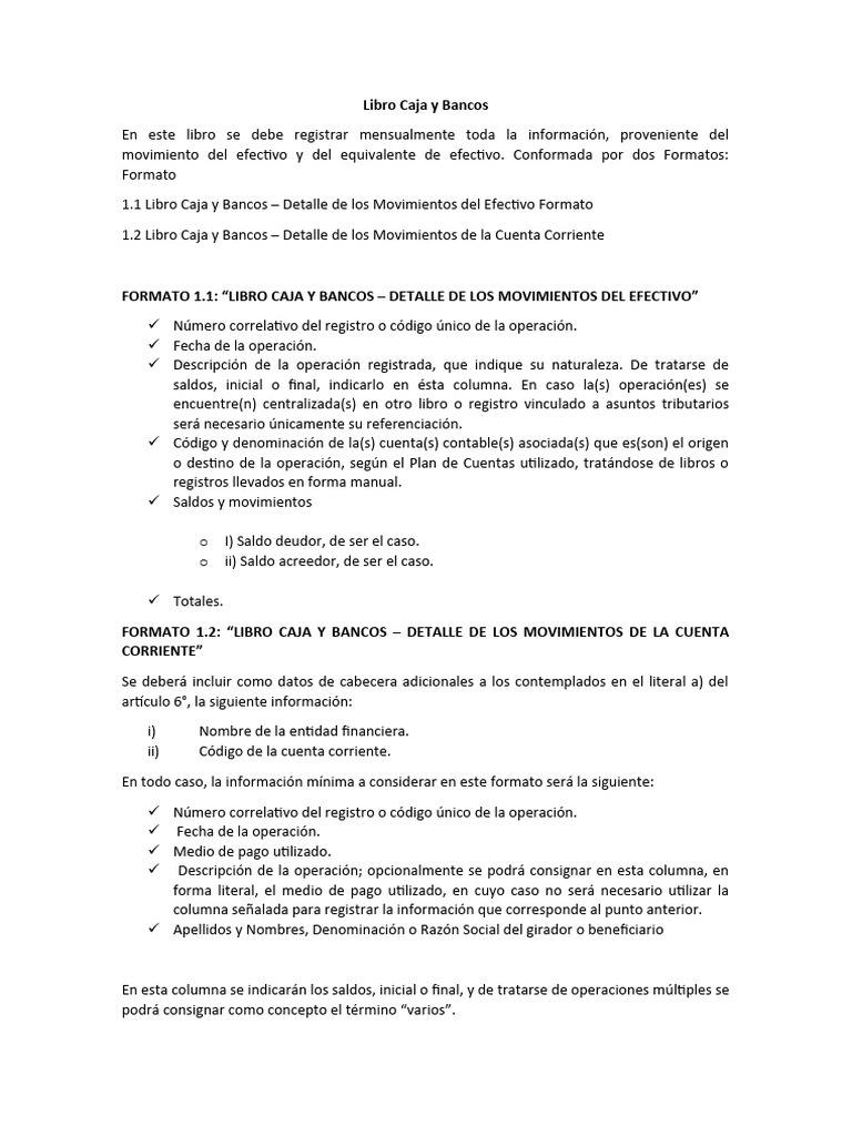 Libro Caja Y Bancos Pdf Bancos Contabilidad
