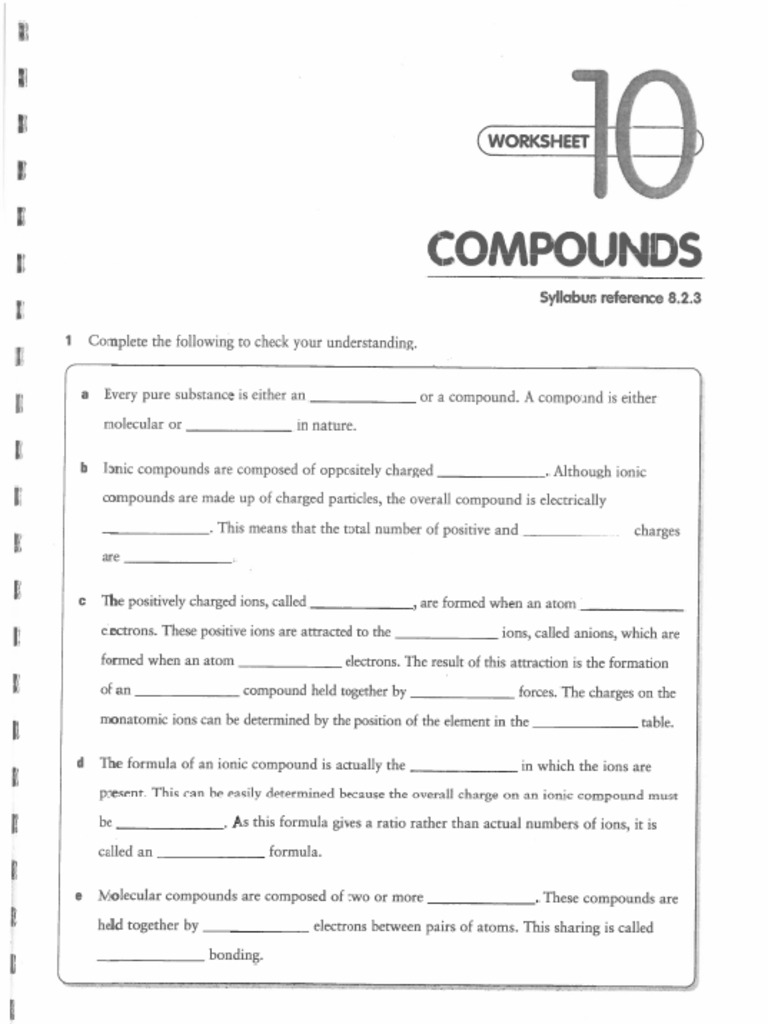 Compounds Worksheet | PDF