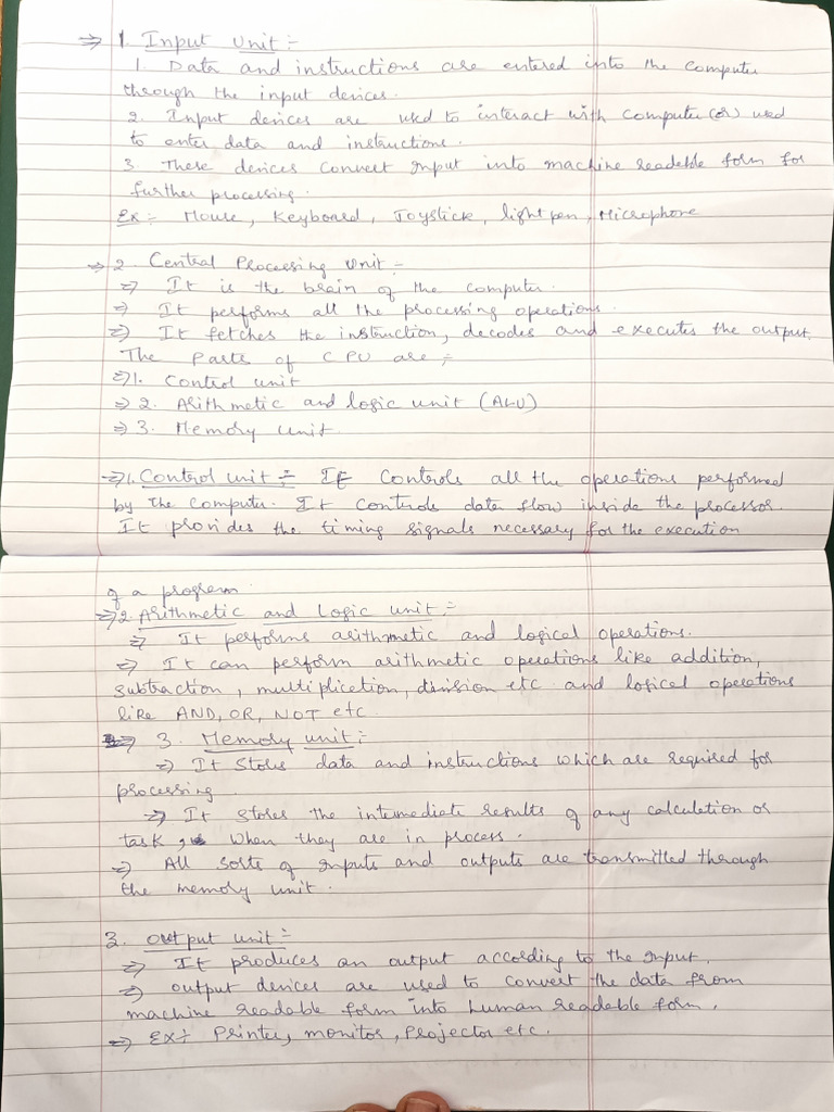 COA UNIT 1 RUNNING NOTES | PDF