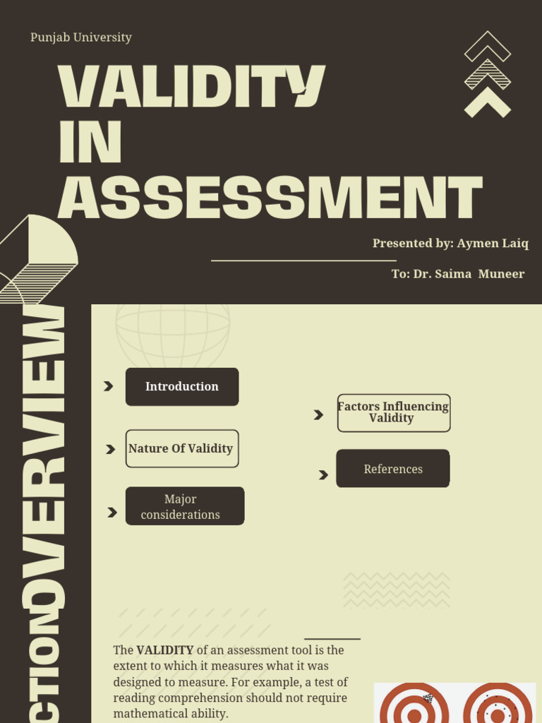 Validity in Assessment | PDF | Validity (Statistics) | Educational Assessment