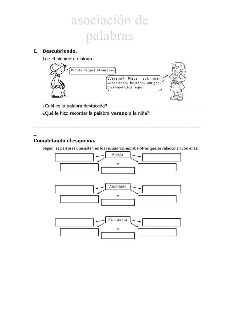 Practica de Asociacion de Palabras | PDF