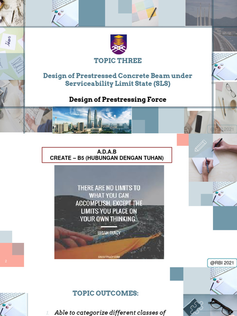 WEEK 4-Design of Prestressed Concrete at SLS-Prestressing Force | PDF ...