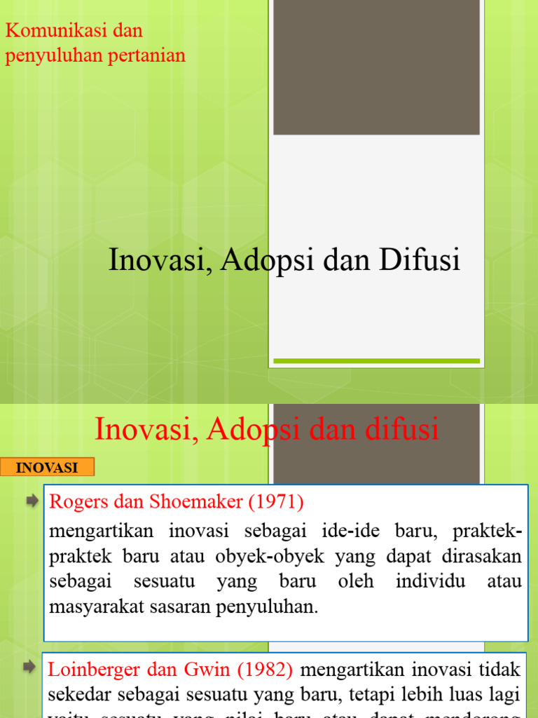 Pertemuan 10. Proses Adopsi, Difusi Dan Inovasi | PDF | Karier & Perkembangan