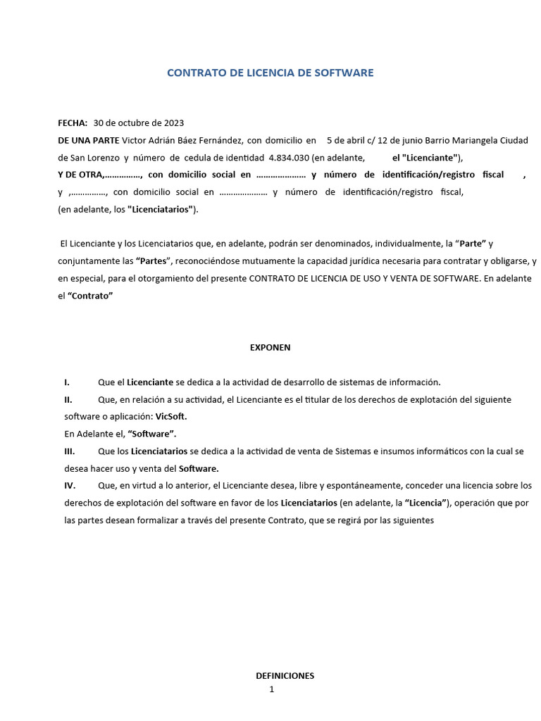 modelo contrato software | Descargar gratis PDF | Software | Programa ...