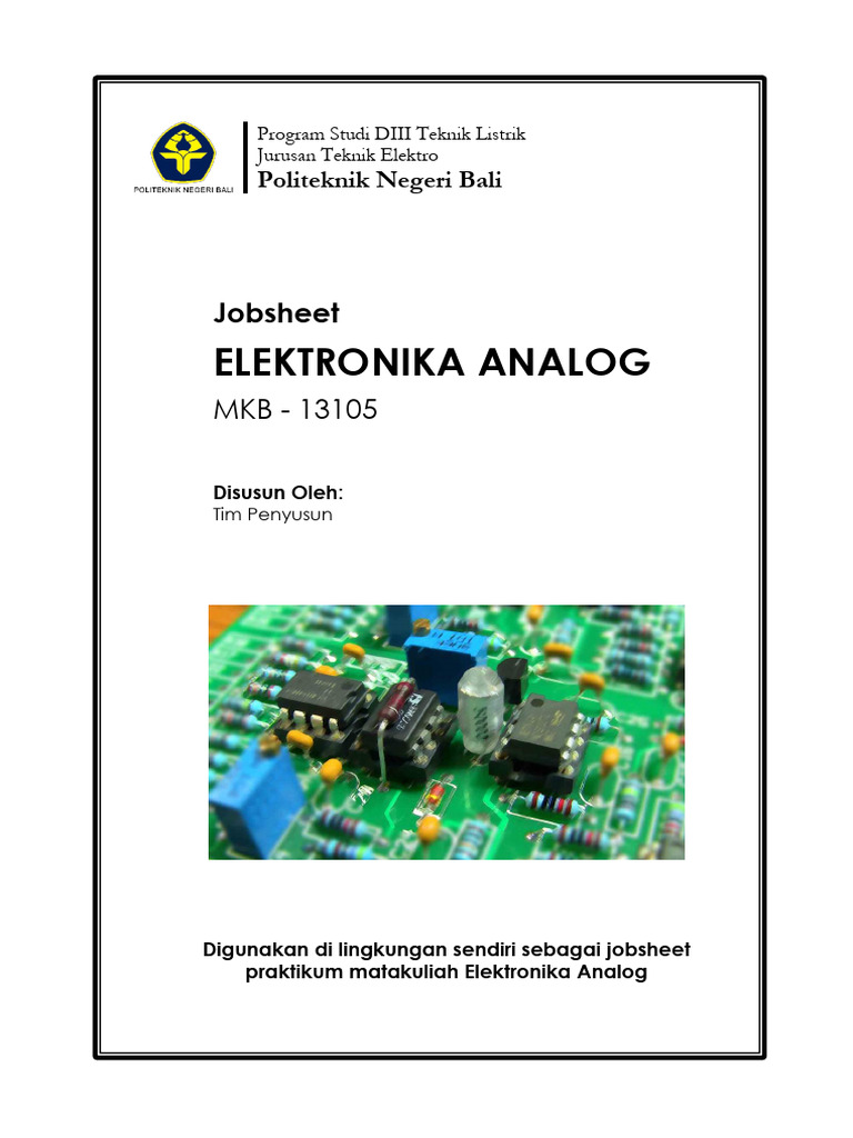 Jobsheet Praktikum Elektronika Analog | PDF