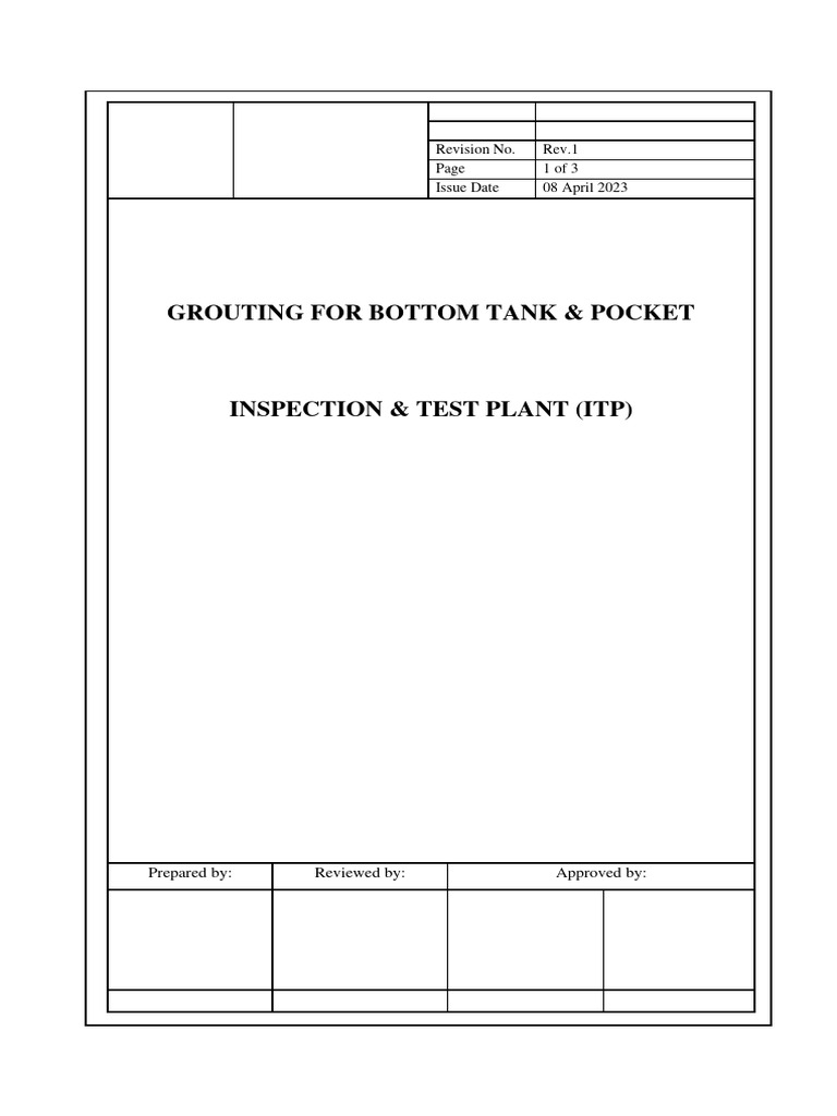 ITP GROUTING - Rev.01 | PDF