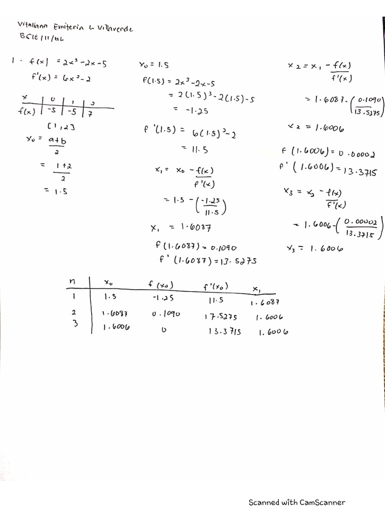 Assignmentnewton Raphson Method Pdf 