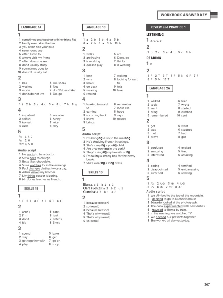 Personal Best (B1) - Workbook Answer | PDF