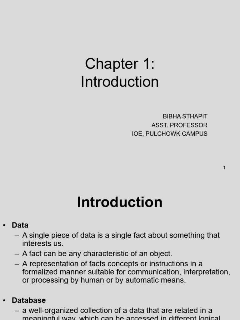 1-INTRO | Download Free PDF | Databases | Abstraction (Computer Science) 1-INTRO | Download Free PDF | Databases | Abstraction (Computer Science)