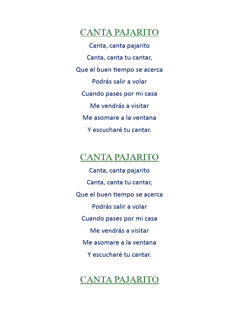 Canta Pajarito | PDF