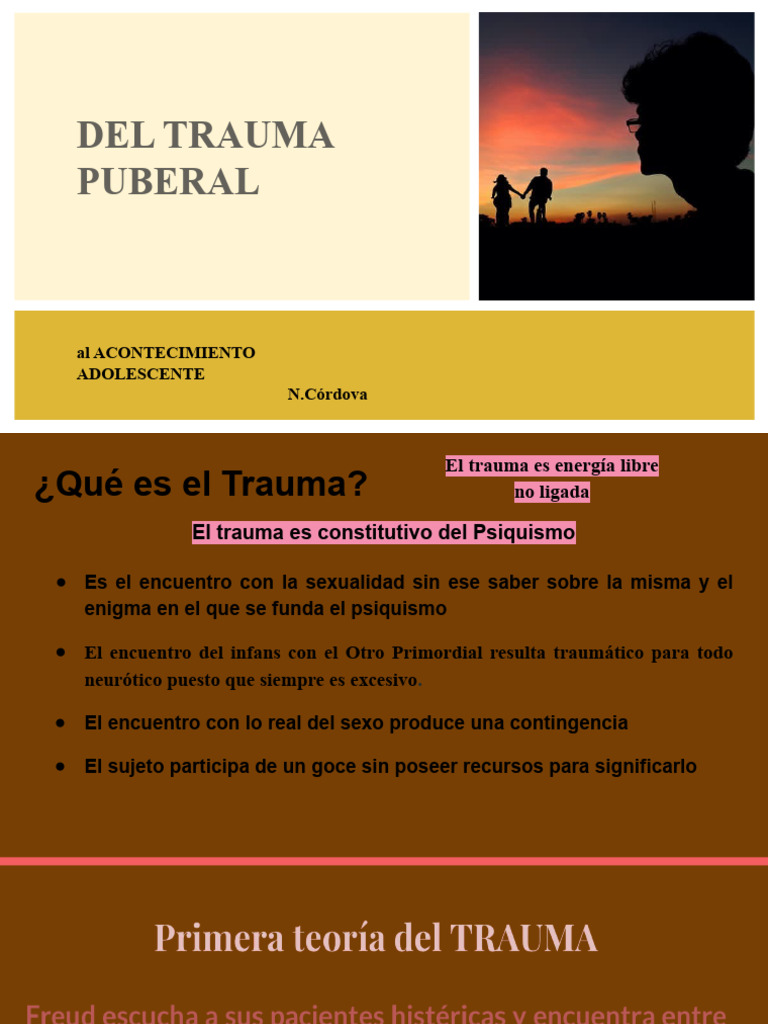 TRAUMA Y ACONTECIMIENTO-CECI - 2° Cuat. 2023 | PDF | Trauma psicólogico | Pubertad