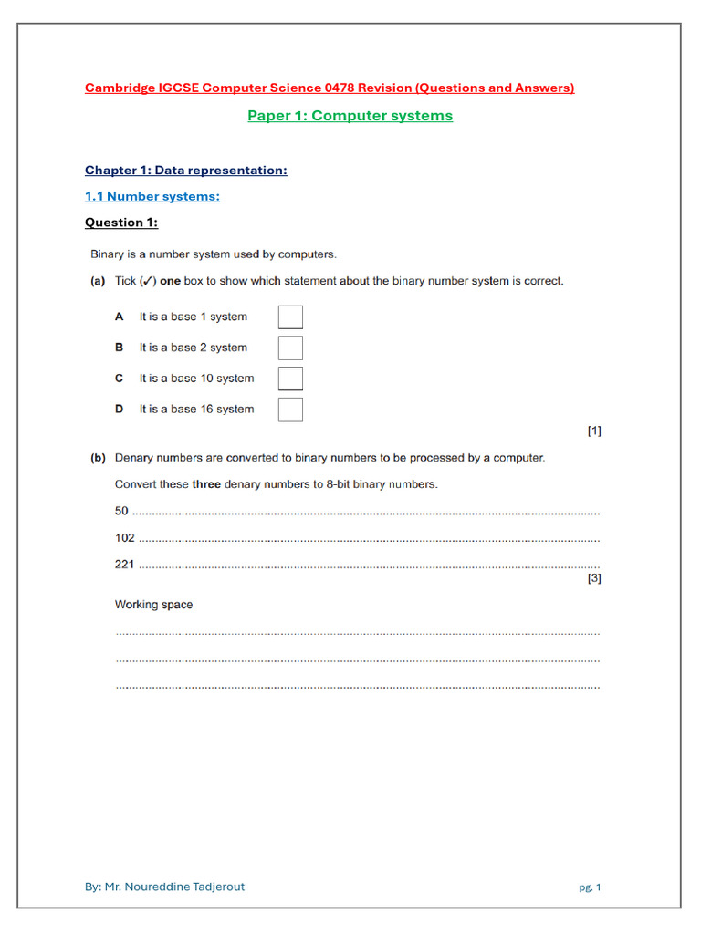 Cambridge IGCSE Computer Science 0478 Revision | PDF | Games & Activities