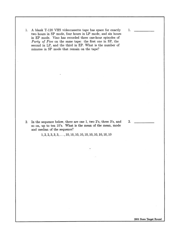 2001 State Target | PDF