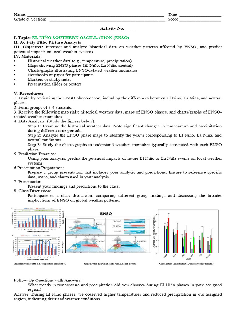 Learning Activity Pdf Nature Natural Sciences