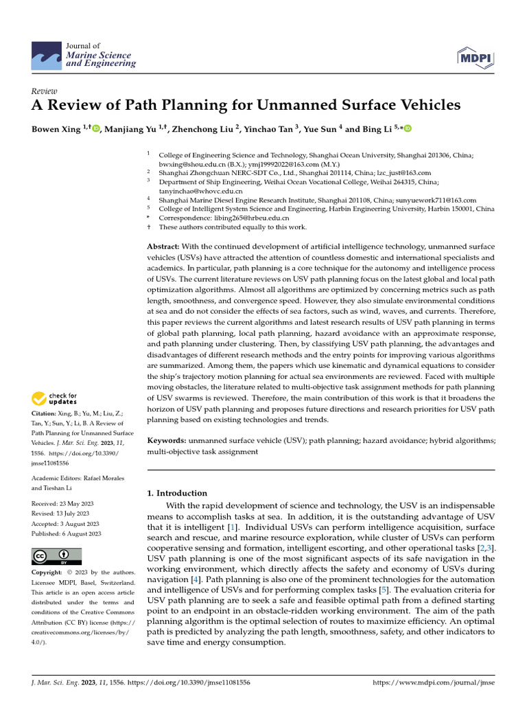 A Review of Path Planning For Unmanned Surface Veh | PDF | Mathematical Optimization | Genetic ...