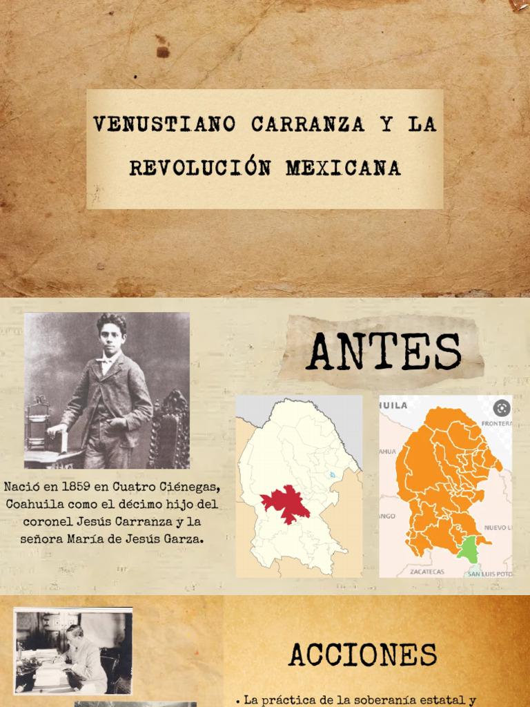 Venustiano Carranza y La Revolución Mexicana | PDF | Ciencias sociales ...