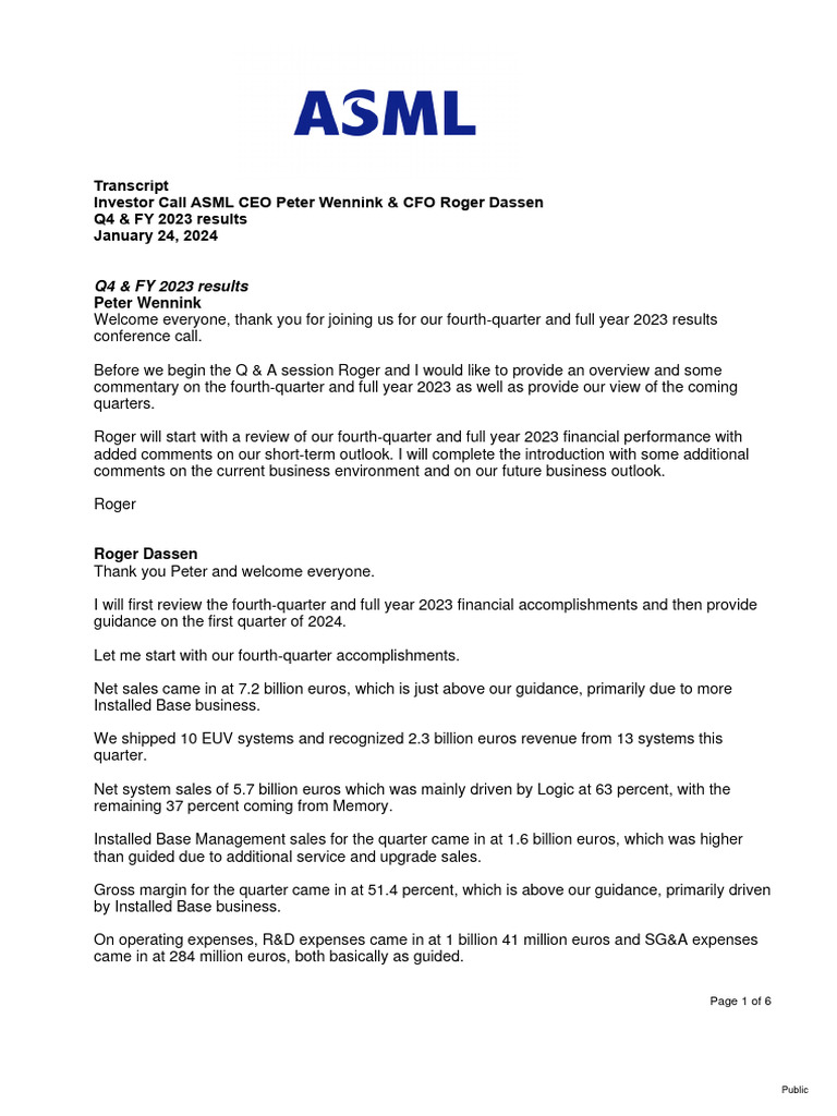 Investor Call Prepared Remarks Q4 FY 2023 | PDF | Dividend | Share ...