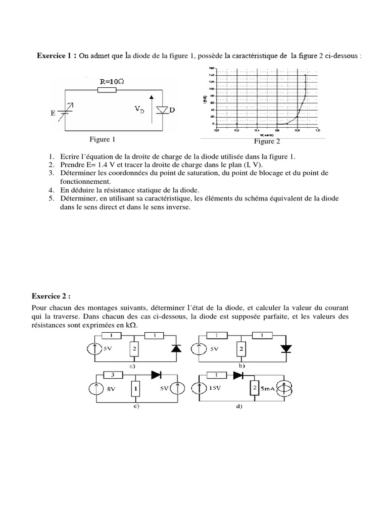 1-Exercice Diodes | PDF