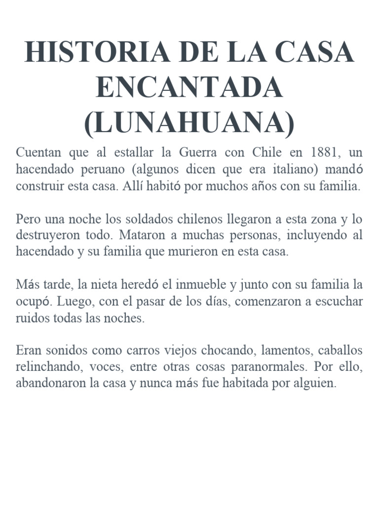 Historia de La Casa Encantada | PDF