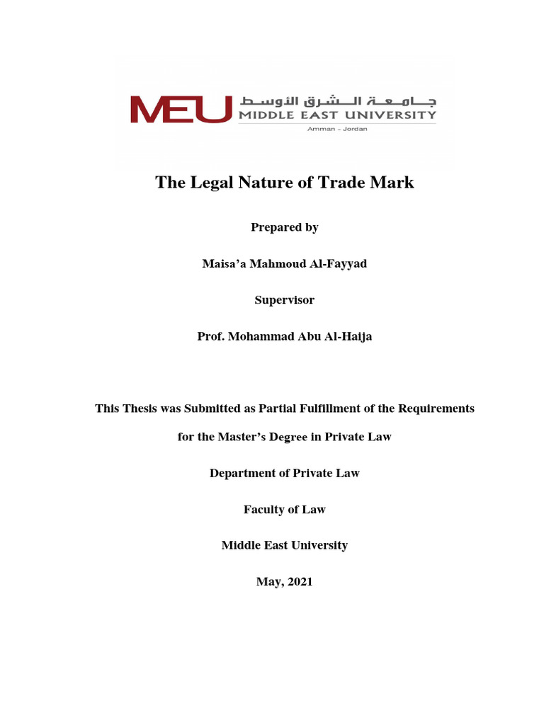 The Nature of Trade Mark | PDF | Trademark | Property