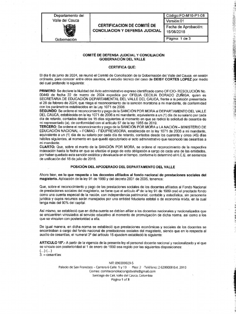 Certificación Deisy Cortes Lopez | PDF