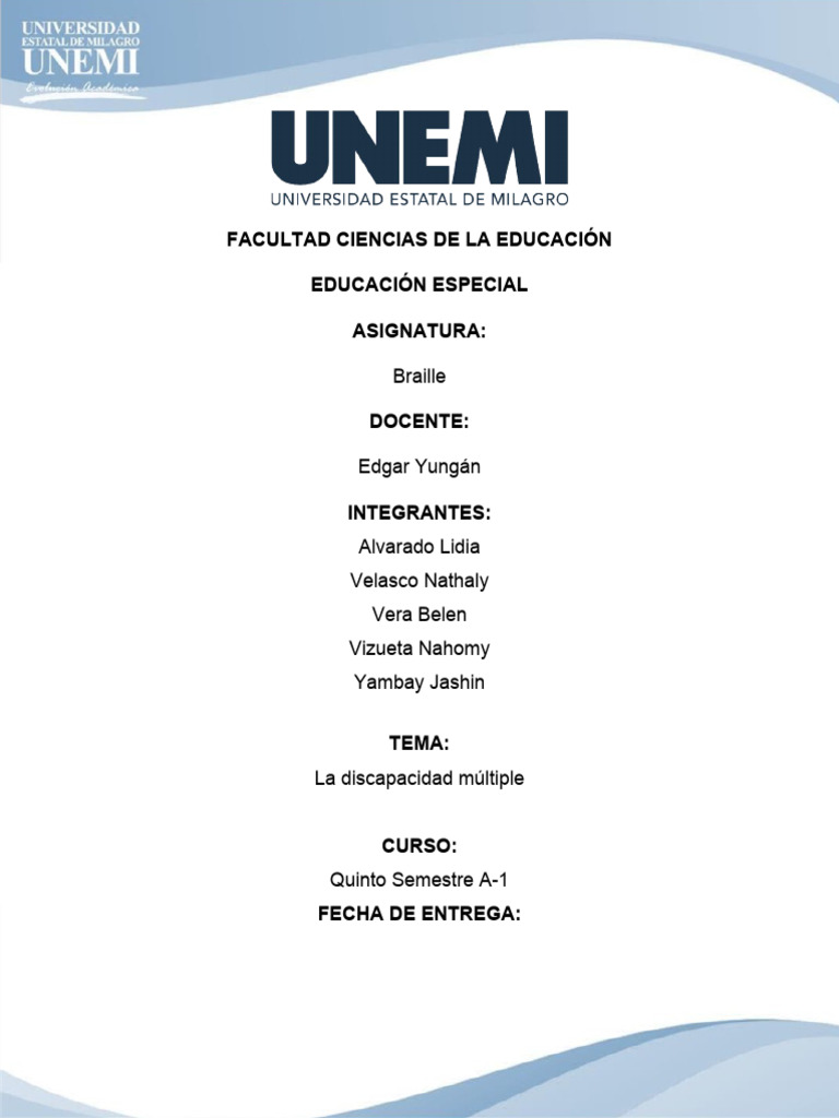 Proyecto Final Braille.1 | PDF | Invalidez | Espectro autista