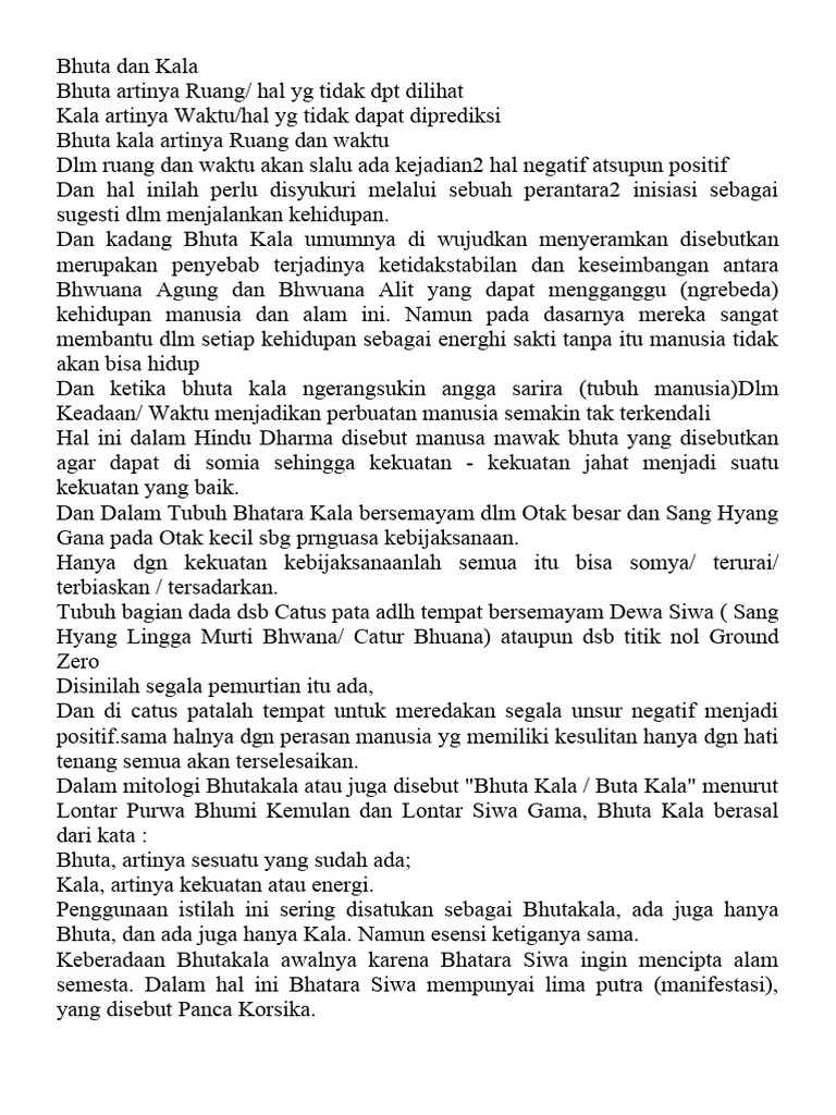 Bhuta Dan Kala | PDF | Filsafat