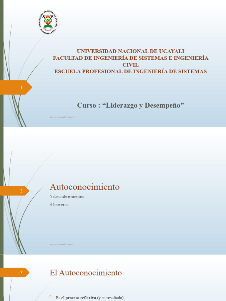 Semana 3 - Autoconocimiento | PDF | Cognición | Conceptos psicologicos