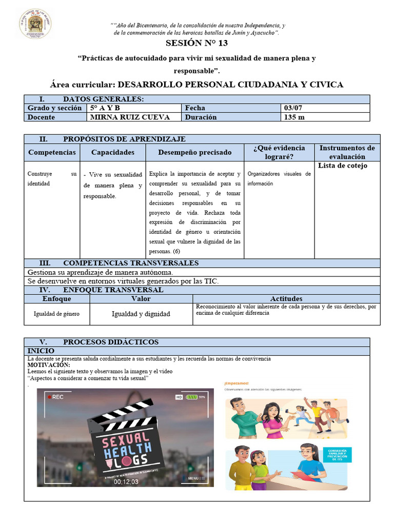 Sesión de Apren - DPCC 5° Semana 13 | PDF | Evaluación | Cognición