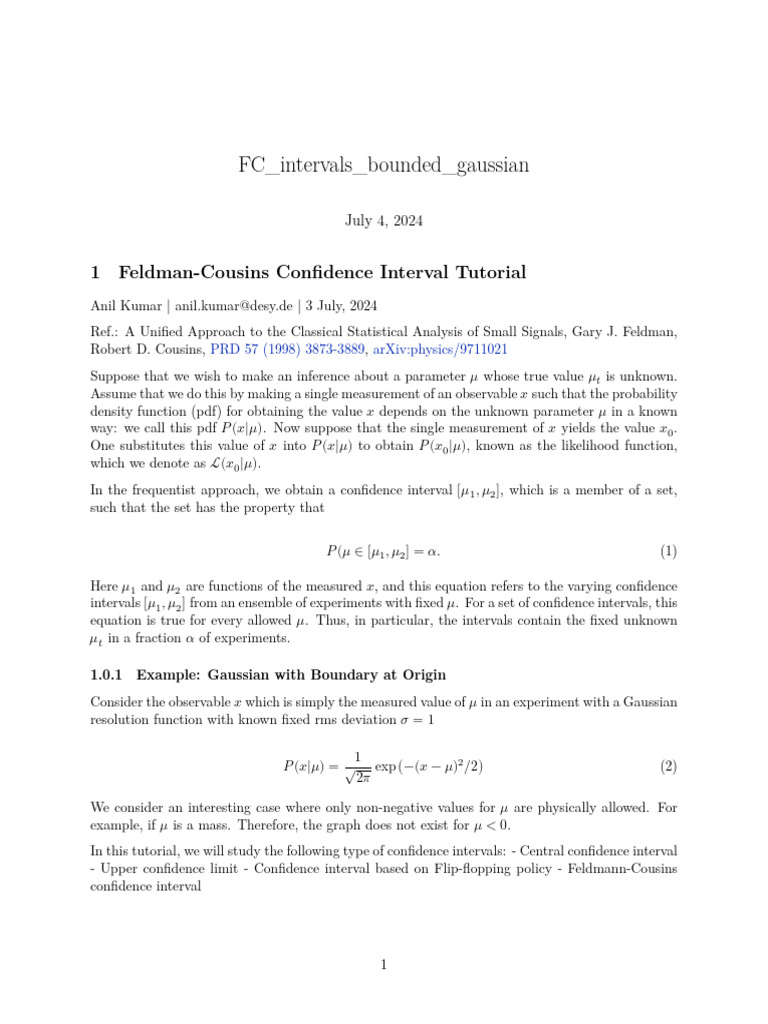 FC Intervals Bounded Gaussian | PDF | Normal Distribution | Probability Density Function