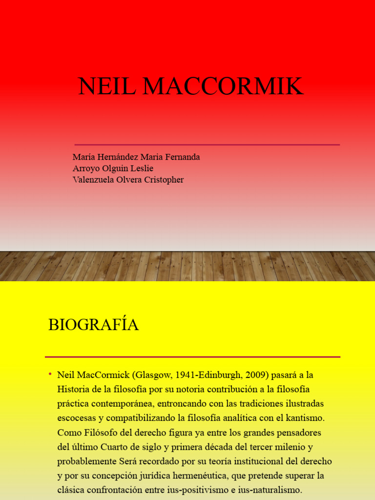 Filosofía del Derecho de Neil MacCormick | PDF | Educación en artes ...