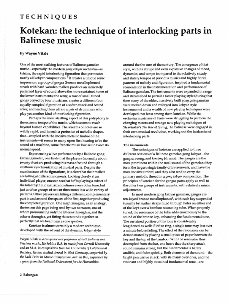 Kotekan | PDF | Sound | Musical Compositions