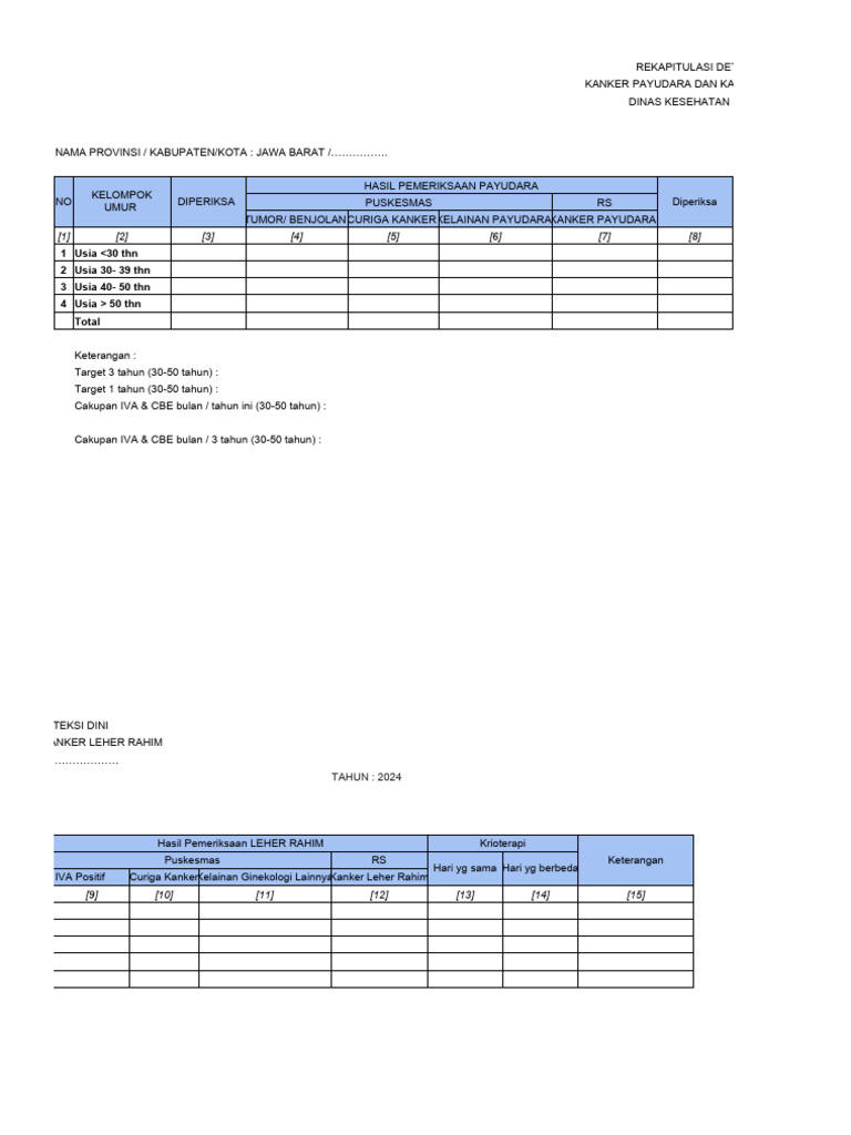 Format Pelaporan Manual Triwulanan Tahun 2024 | PDF | Sains & Matematika