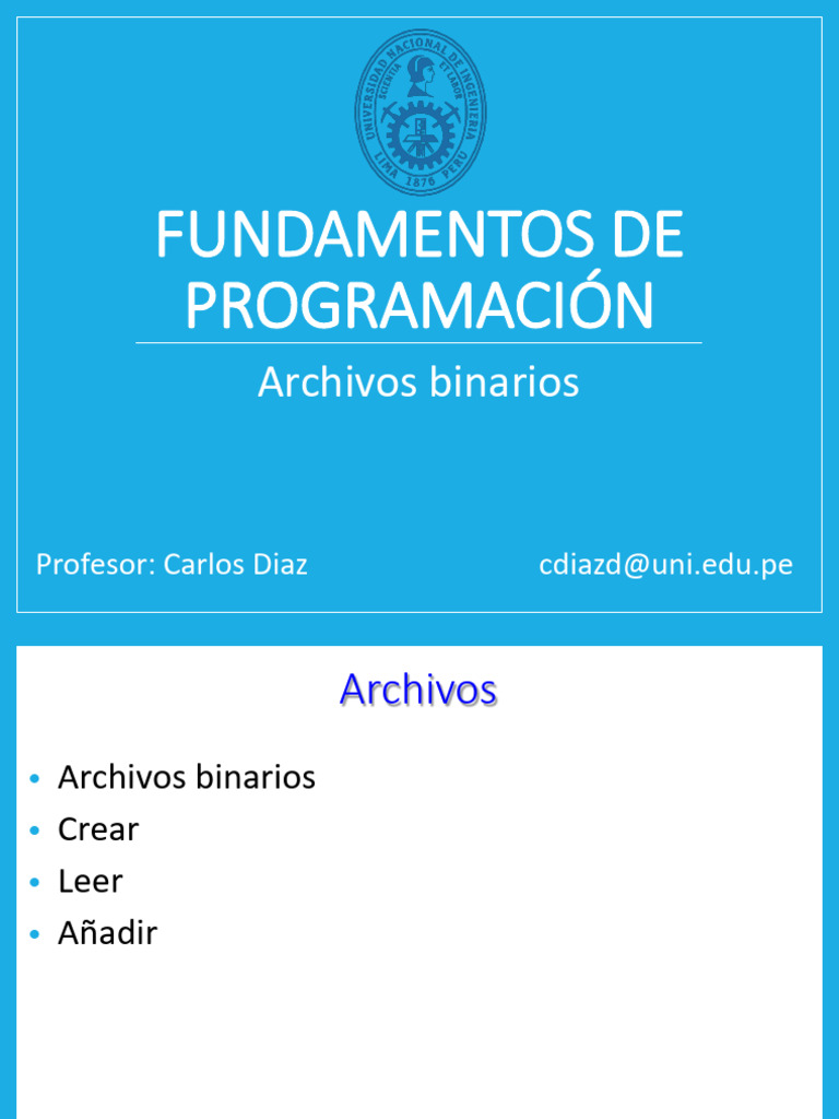 Archivos Binarios: Crear, Leer y Añadir | PDF | Archivo de computadora | Puntero (Programación ...