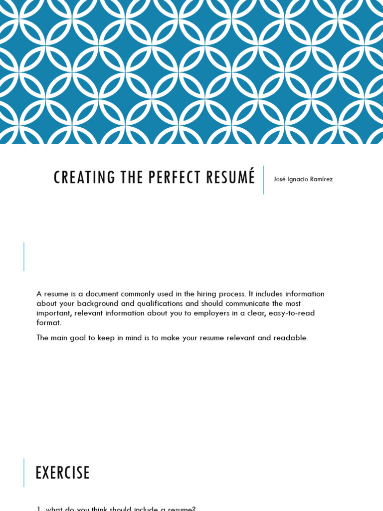 Creating The Perfect Resumé Finalll | PDF | Résumé | Human Communication