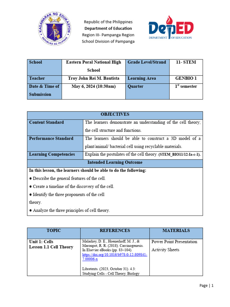 Bautista - Detailed Lesson Plan - Final Demo | PDF | Force | Newton's ...