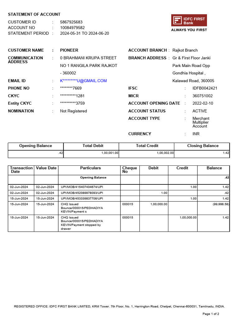 Merchant Account Statement Summary | PDF | Debit Card | Credit Card