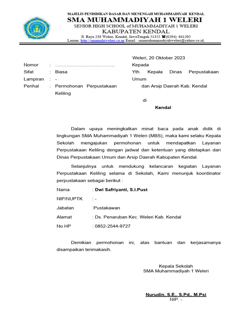 Surat Permohonan Keliling | PDF